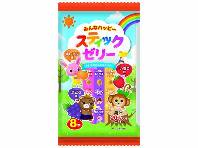 【問屋 国分ネット卸】リボン みんなハッピースティックゼリー 8本x12: 菓子 ～ 卸・卸売・問屋・仕入れ・まとめ買いのネットショップ